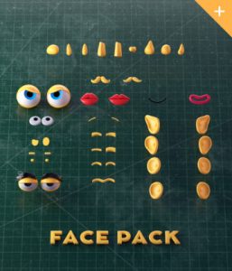 5k Character pack C4D Rigged pack of stylized characters