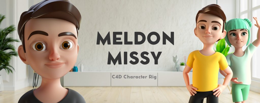 Meldon C4D Rigged Child cartoon stylized character