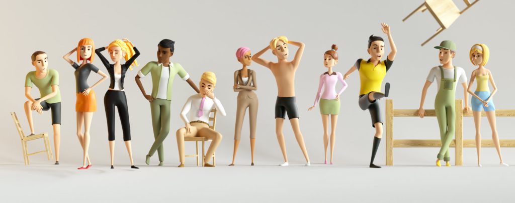 5k Character pack C4D Rigged pack of stylized characters