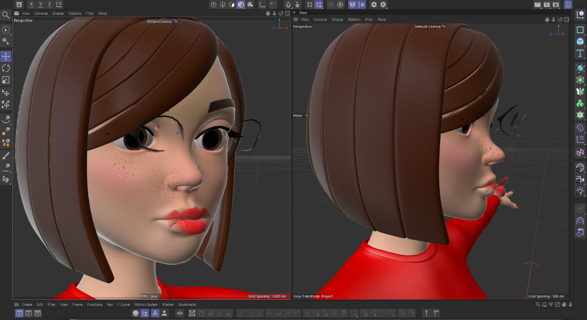 Melissa C4D Rigged cartoon stylized female character | Animation Ready