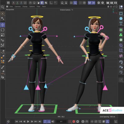 Melissa C4D Rigged cartoon stylized female character | Animation Ready
